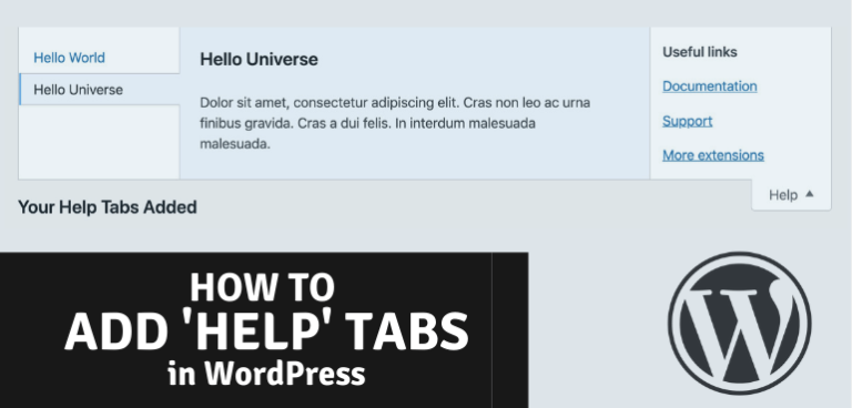 How to Add 'Help' Tabs in WordPress | Jeroen Sormani